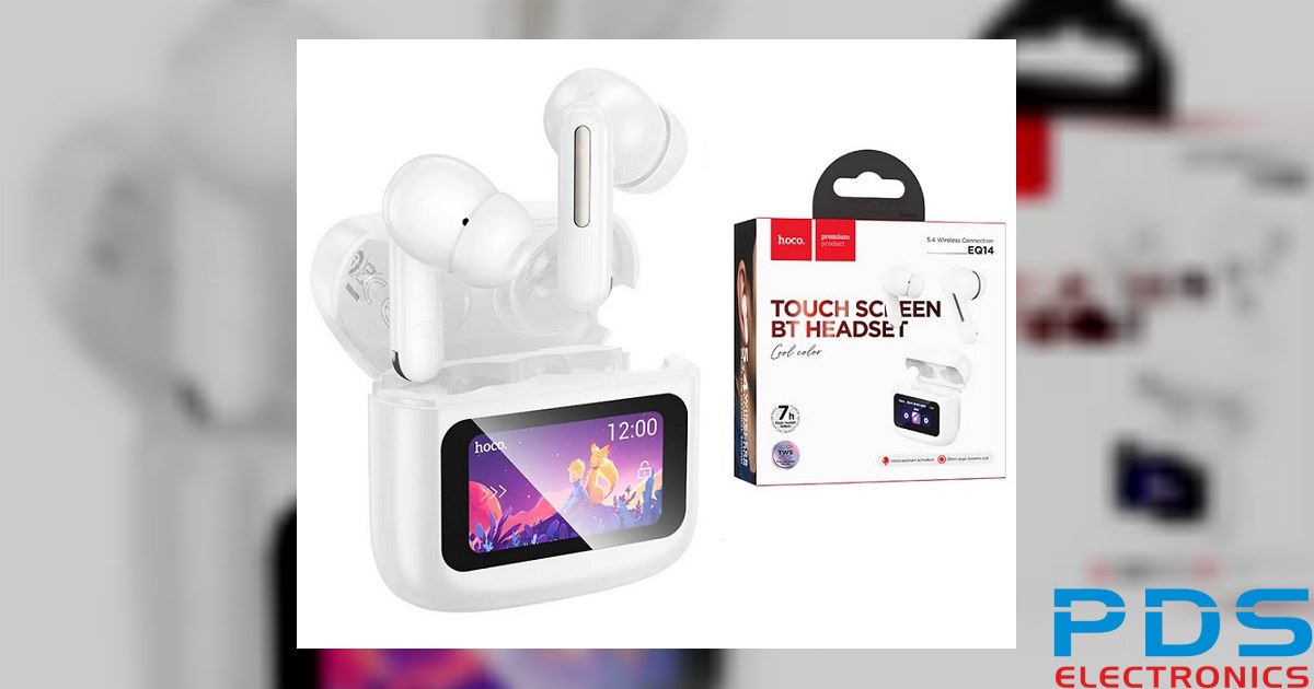 Wireless Bluetooth Hoco EQ14 TWS White Touch screen V5.4 Hands Free Box | pds.com.gr